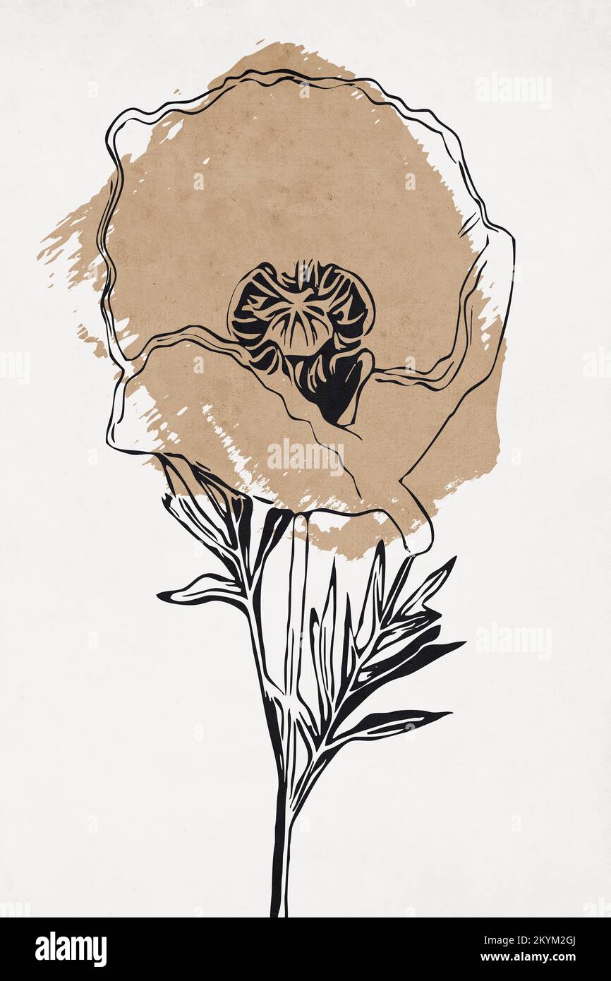 Printable trendy botanical card. Use for cover, wallpaper, wall art ...