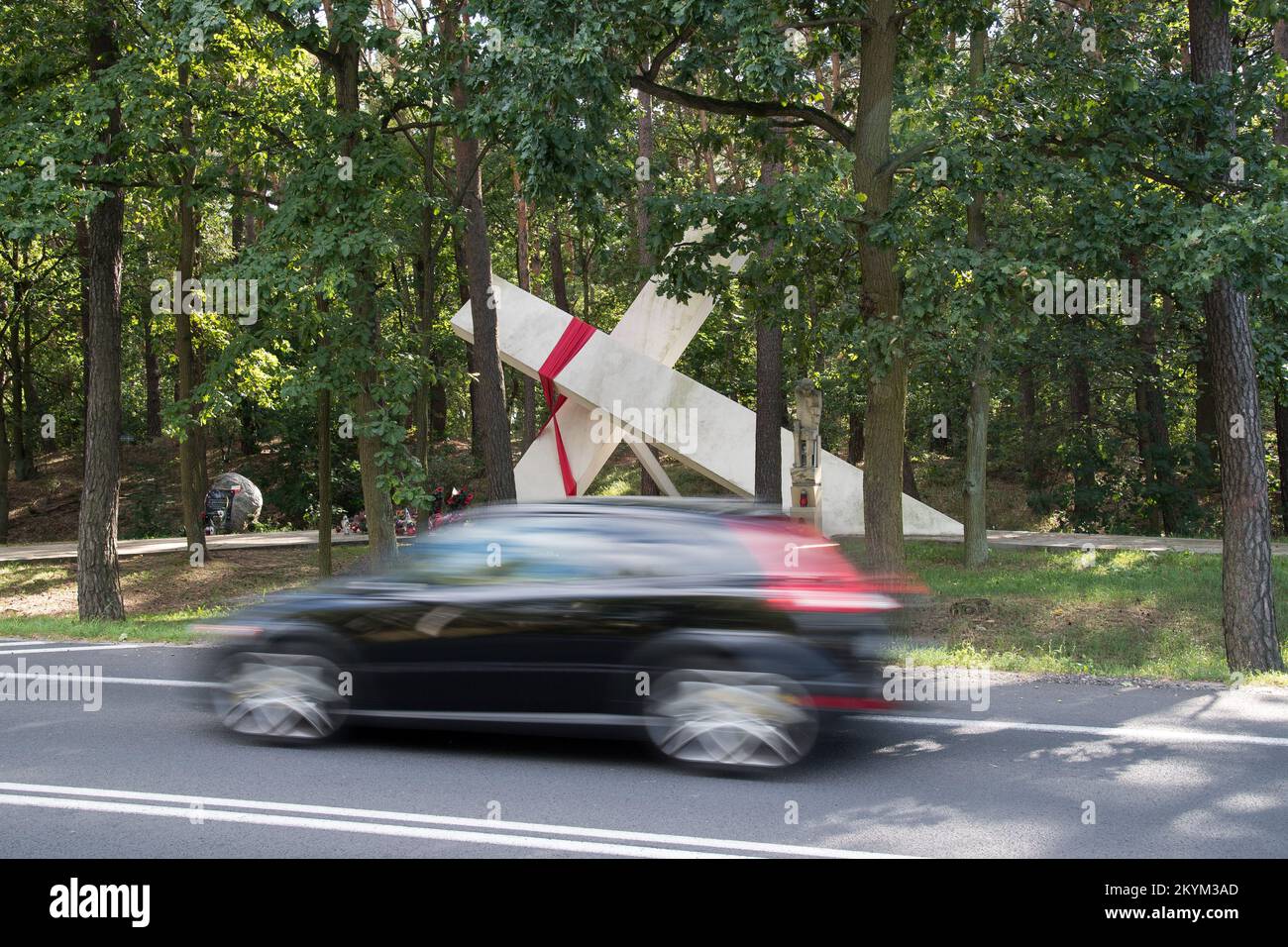 Monument commemorating the 1984 kidnapping and murdering of the Polish ...