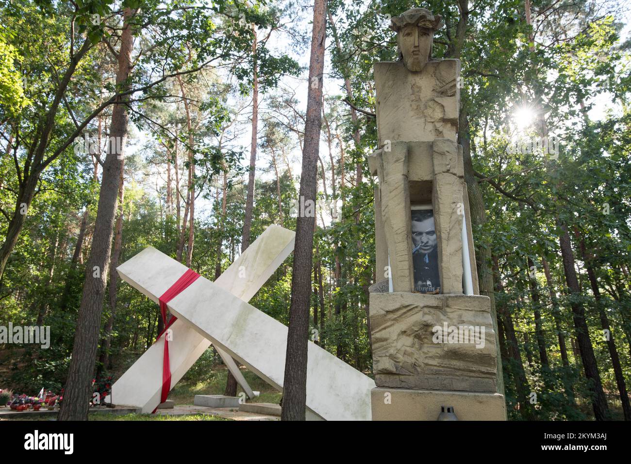 Monument commemorating the 1984 kidnapping and murdering of the Polish ...