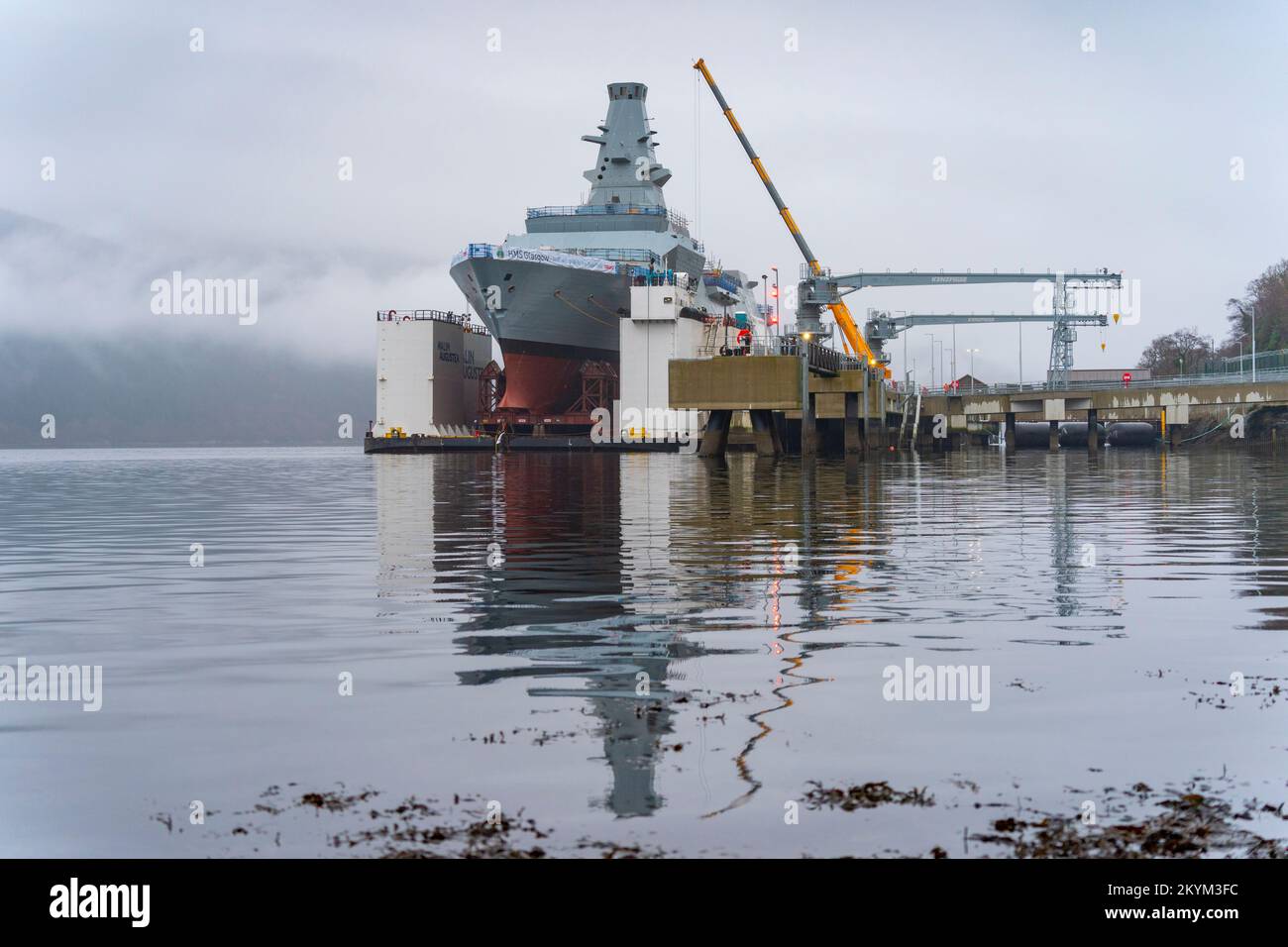 Glen Mallan, Scotland, UK. 1st December 2022. Views of HMS Glasgow at ...