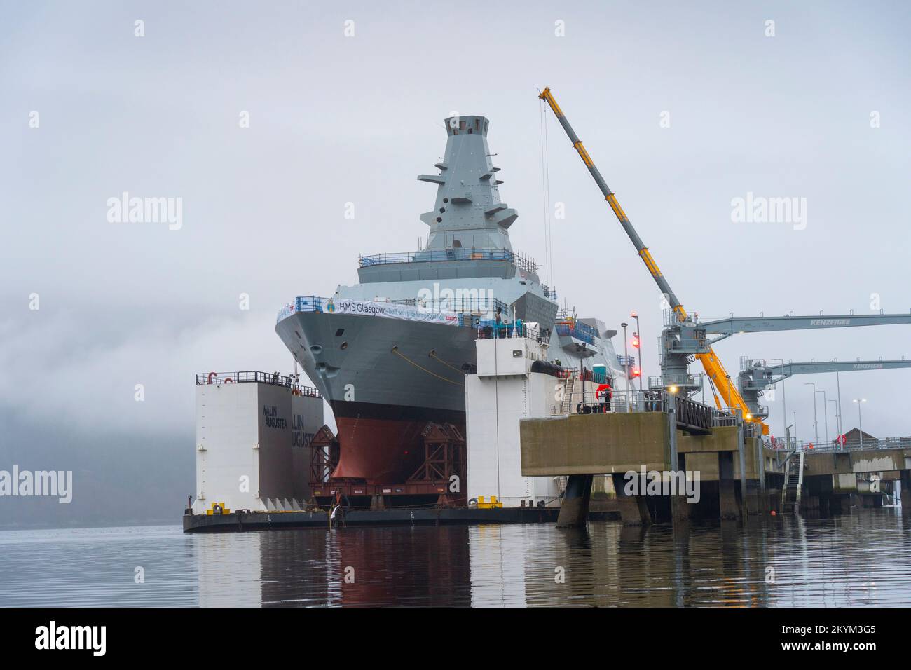 Glen Mallan, Scotland, UK. 1st December 2022. Views of HMS Glasgow at ...