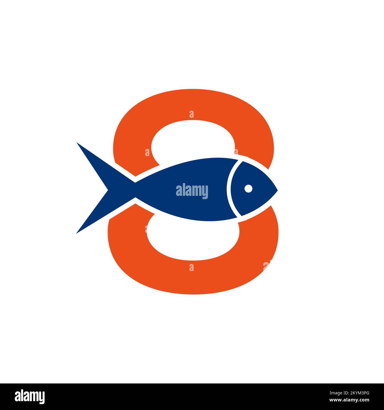 Letter 8 Fish Logo, Ocean Logo Vector Template Stock Vector Image & Art ...