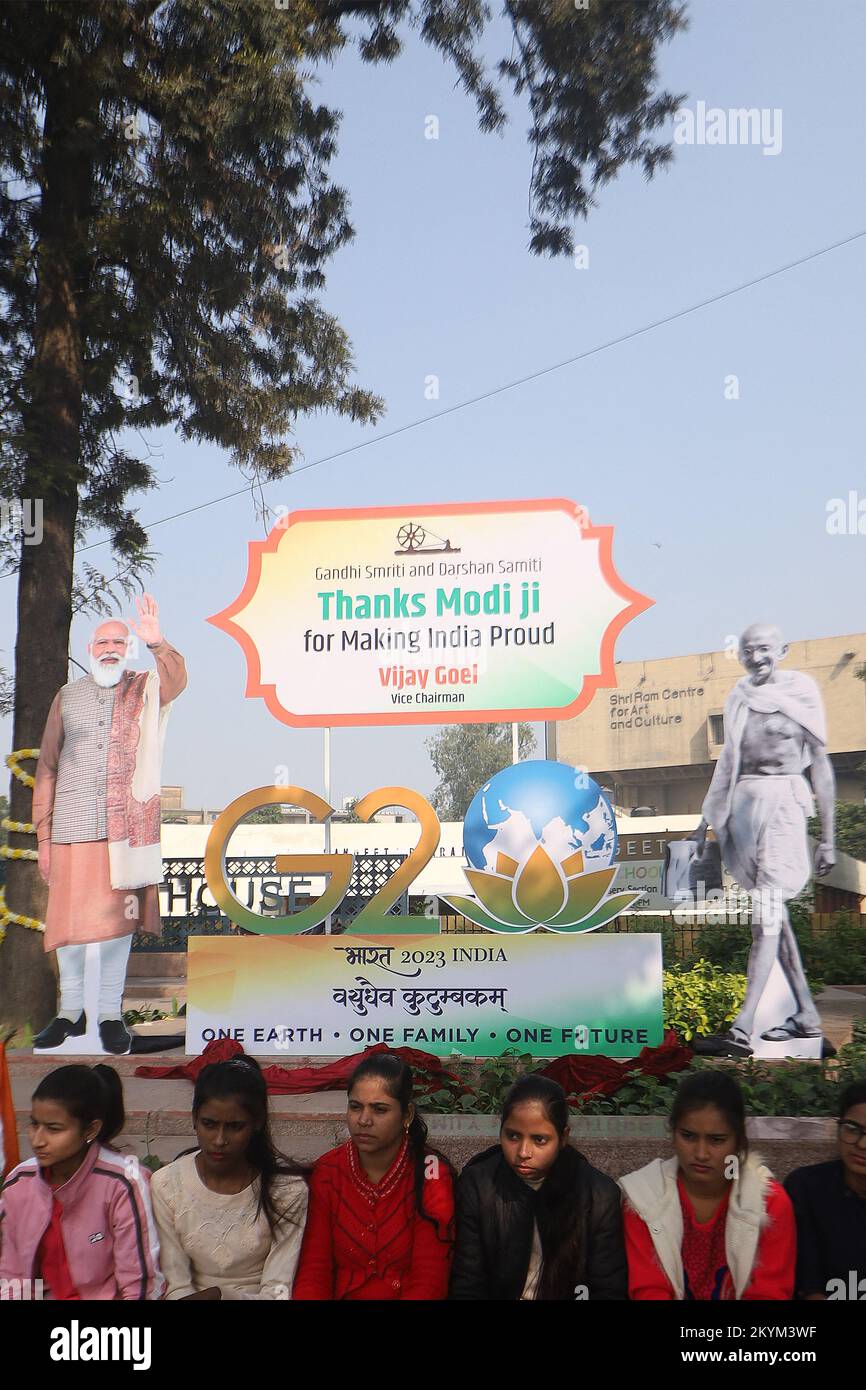 A display G-20 Logo unveiled on Thursday, December 1, 2022 in New Delhi ...