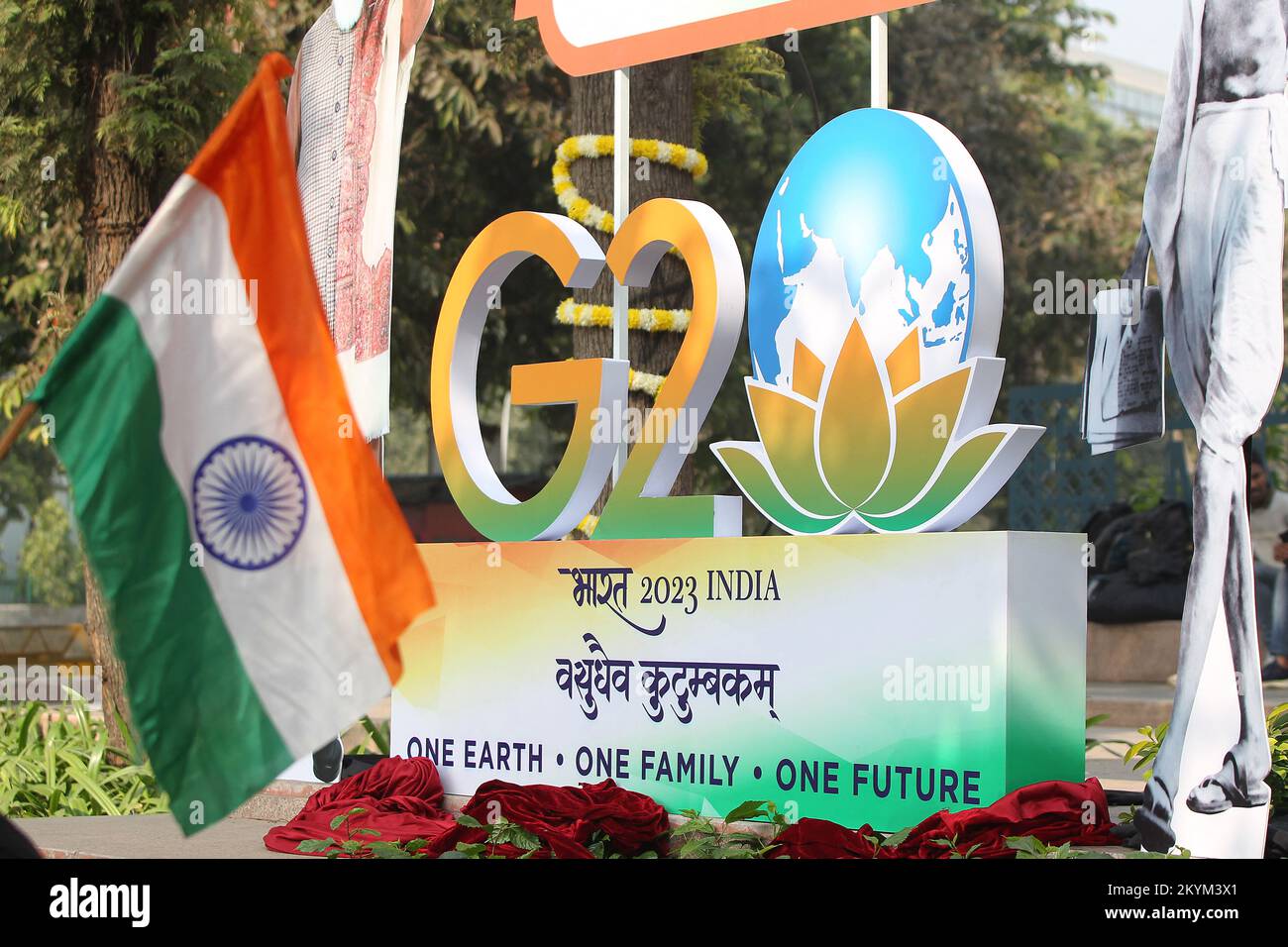 A display G-20 Logo unveiled on Thursday, December 1, 2022 in New Delhi ...
