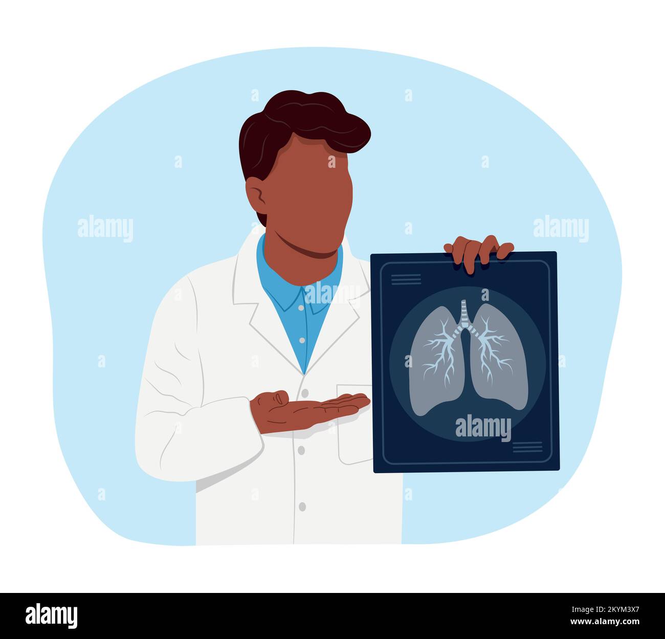 Smiling black male doctor holding lung x-ray to prevent asthma. World ...