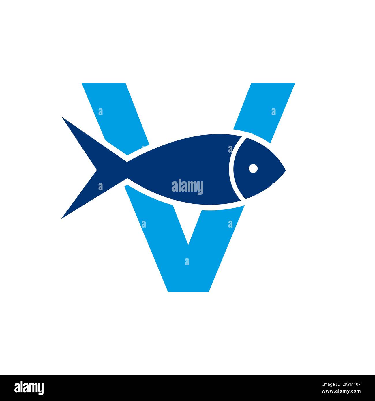 Letter V Fish Logo, Ocean Logo Vector Template Stock Vector Image & Art ...