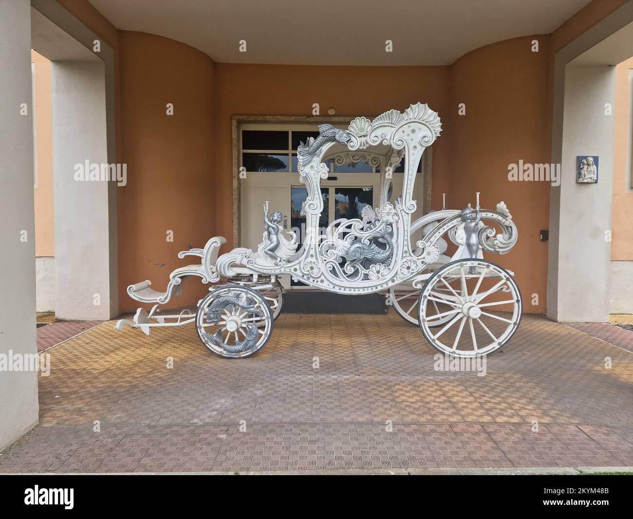 Rome, Italy - November 26 2022: Pinocchio benigni white wagon at ...