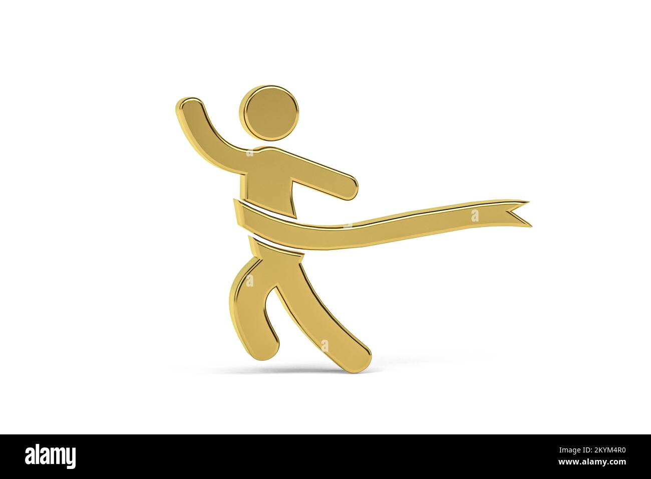 Golden 3d race icon isolated on white background - 3d render Stock ...