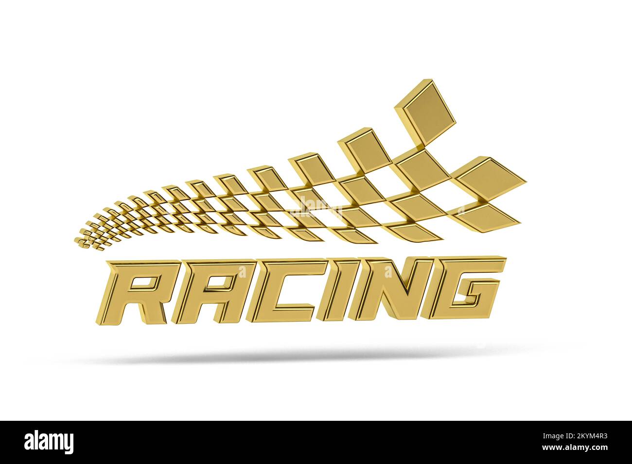 Golden 3d race icon isolated on white background - 3d render Stock ...