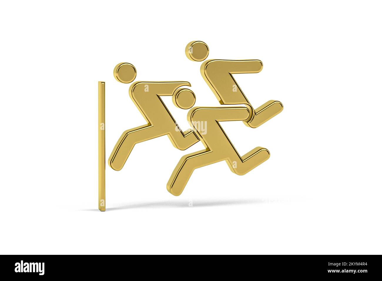 Golden 3d race icon isolated on white background - 3d render Stock ...