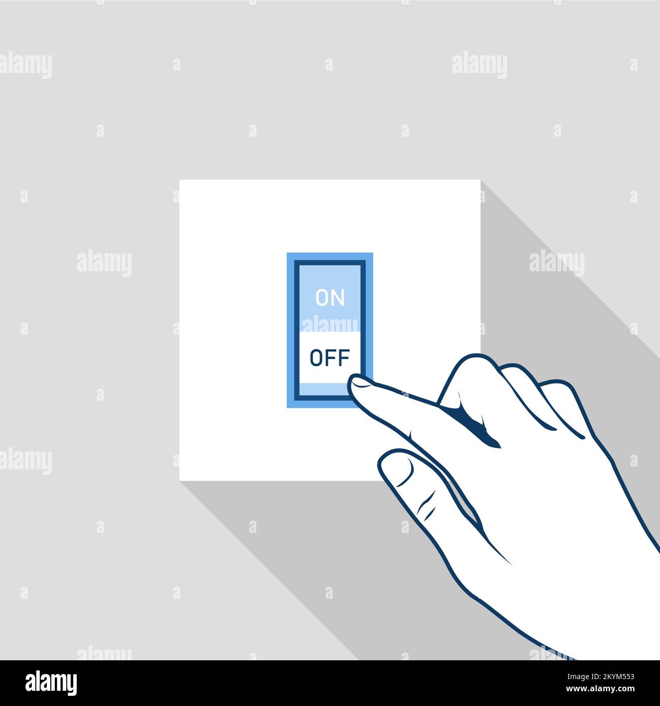 Hand switching off light Stock Vector Images - Alamy