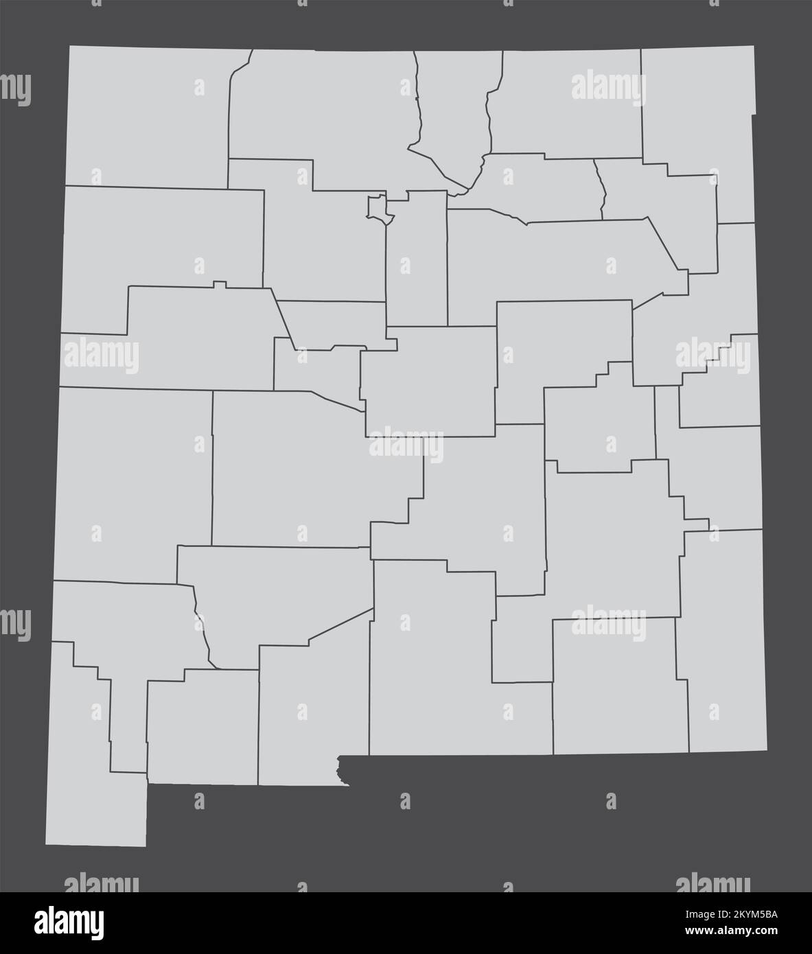 The New Mexico State, USA. Administrative map isolated on dark ...