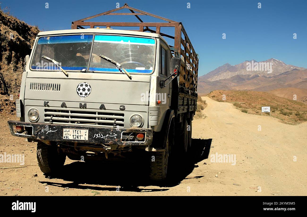 Between Kabul and Bamyan (Bamiyan) / Afghanistan: A Kamaz truck on a ...