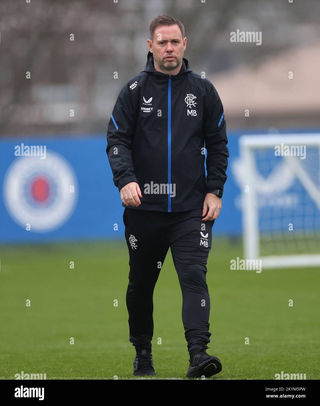 Rangers manager Michael Beale with Rabbi Matondo during a training ...