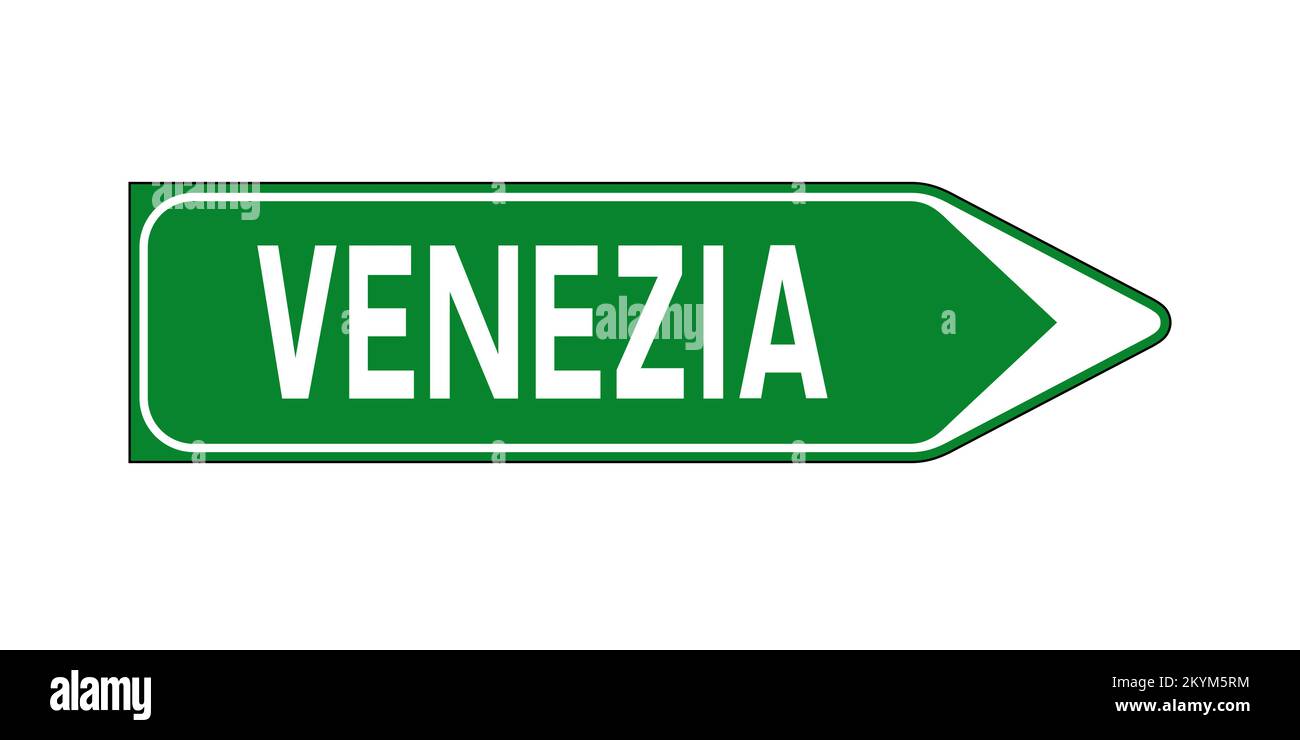 Venice direction road sign in Italian language Stock Photo - Alamy
