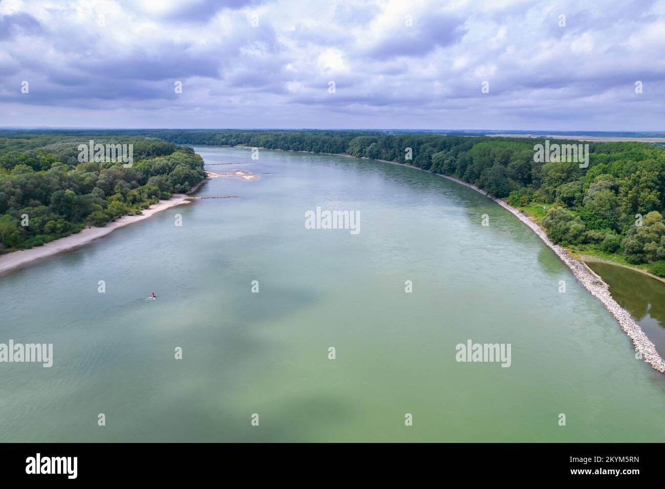 Aerial view on Devin castle in Bratislava, Slovakia. The confluence of ...