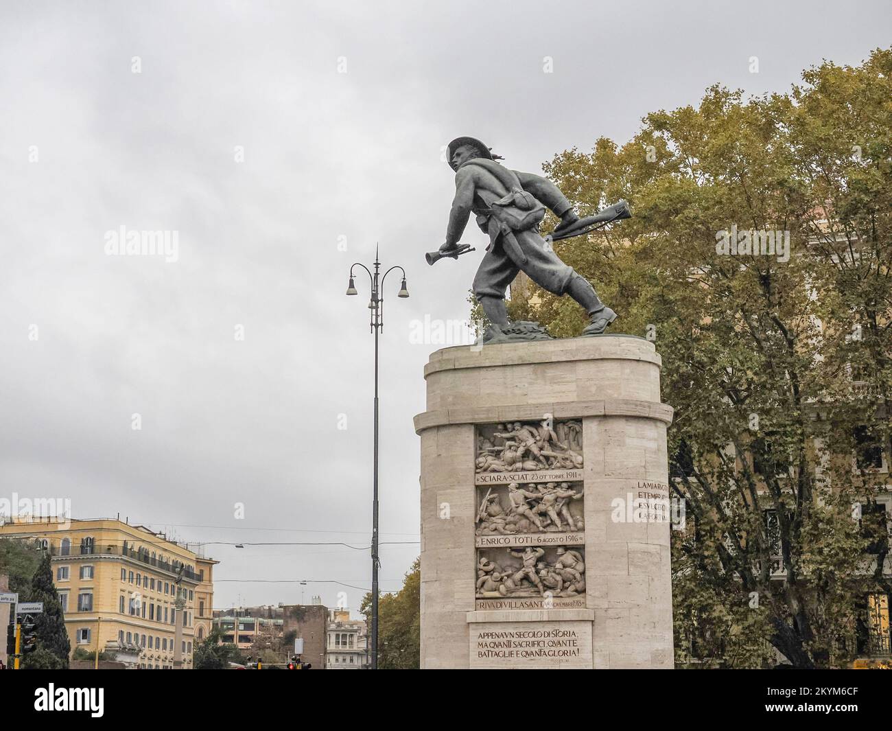 monument in honor of the Bersaglieri in front of famous porta pia, Rome ...