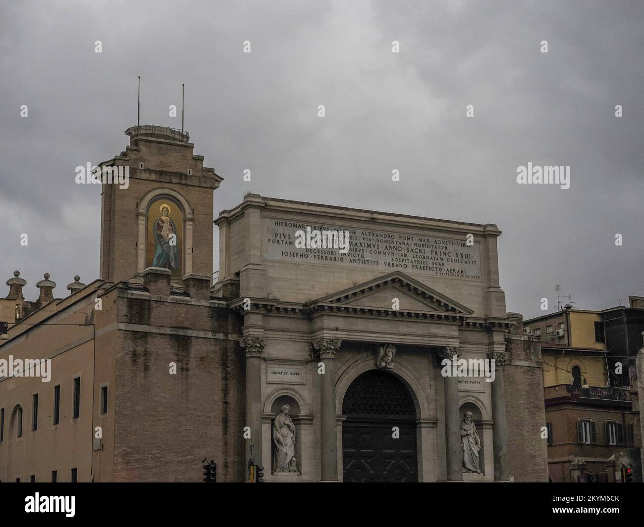 Facade of Porta Pia designed by Michelangelo, Rome, Italy Stock Photo ...
