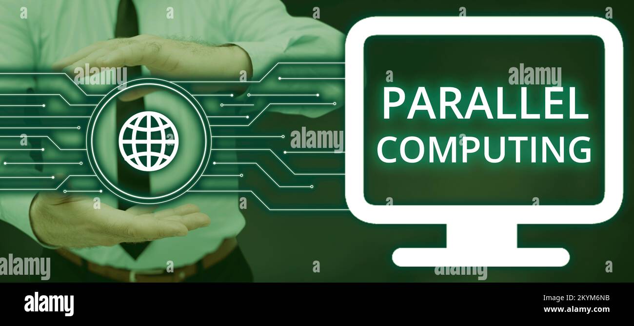 Hand writing sign Parallel Computing. Business overview simultaneous ...
