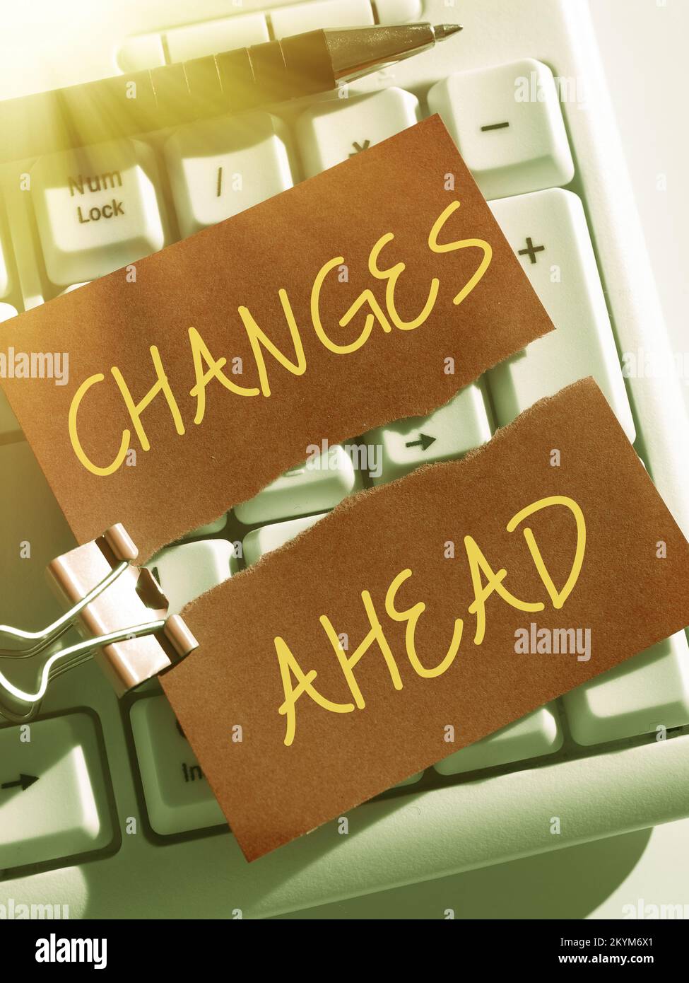 Sign displaying Changes Ahead. Business showcase to replace with or ...