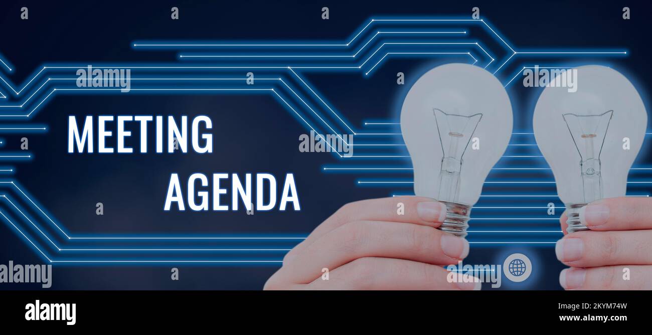 Inspiration showing sign Meeting Agenda. Word for An agenda sets clear ...