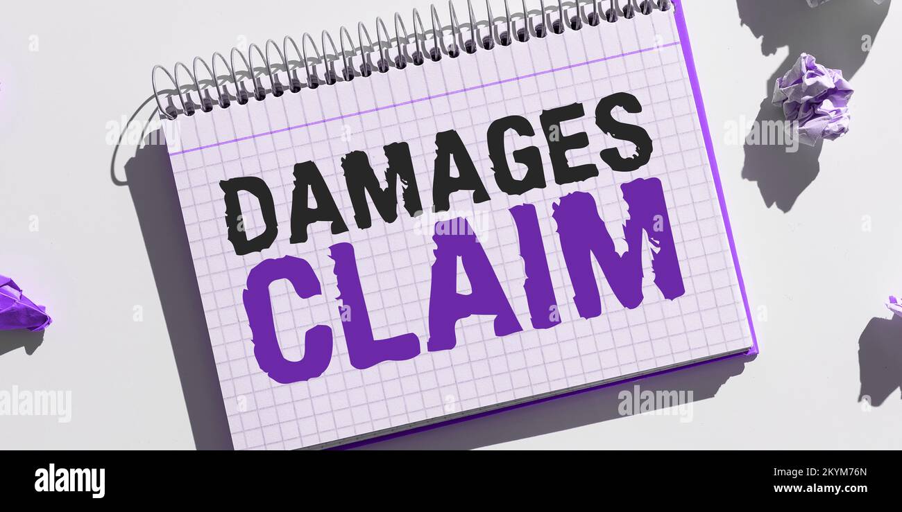 Conceptual display Damages Claim. Concept meaning Demand Compensation ...