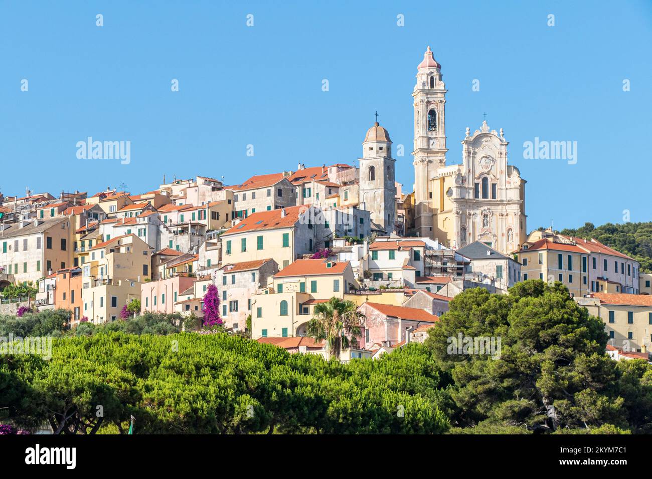 Landscape of the historic center of Cervo with his beautiful church ...