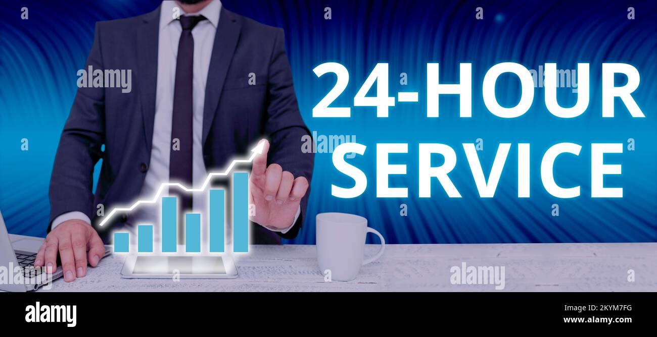 Conceptual caption 24 Hour Service. Word for service that is available ... Conceptual caption 24 Hour Service. Word for service that is available ...