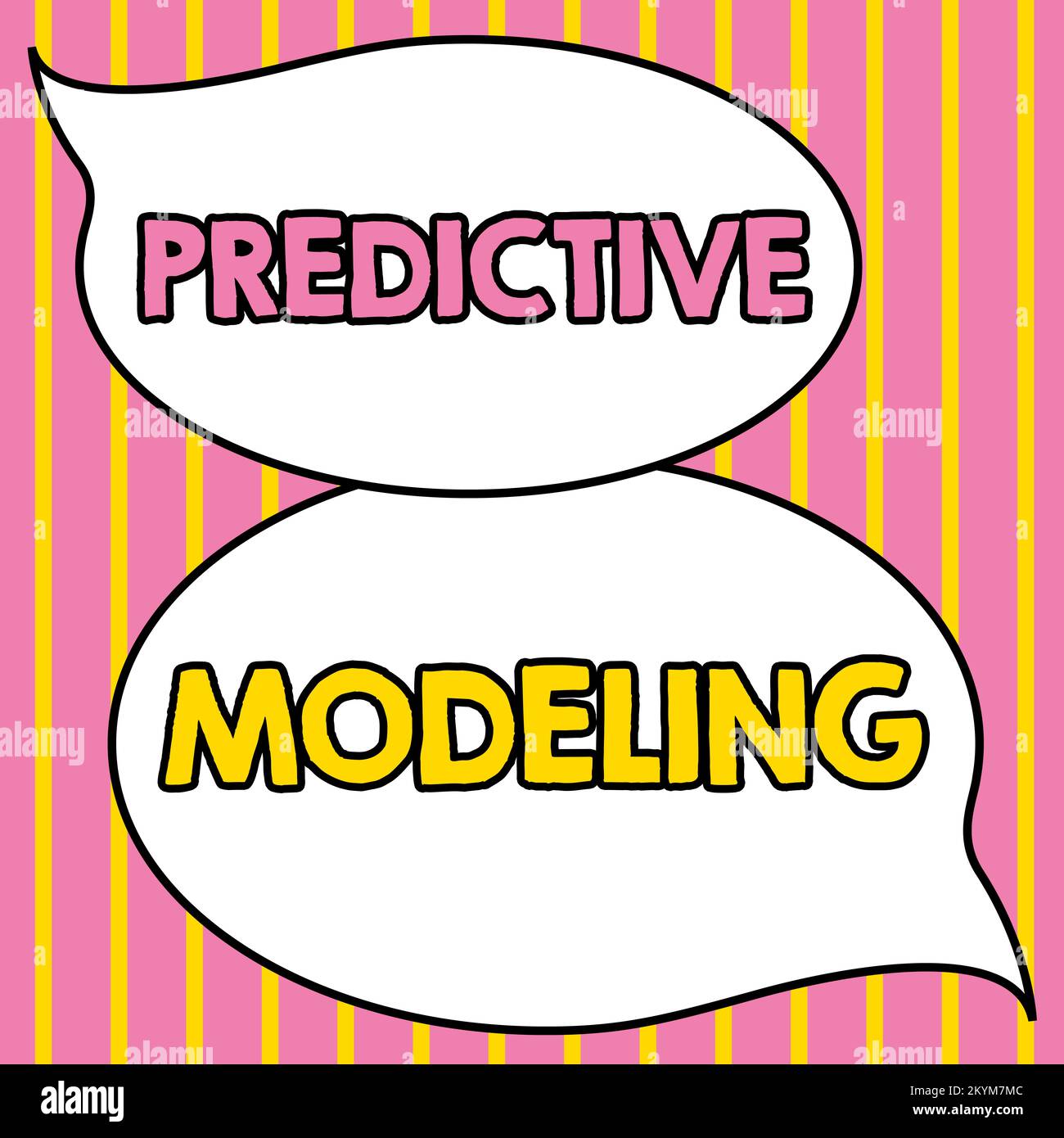 Text caption presenting Predictive Modeling. Business showcase maintenance strategy driven by ...