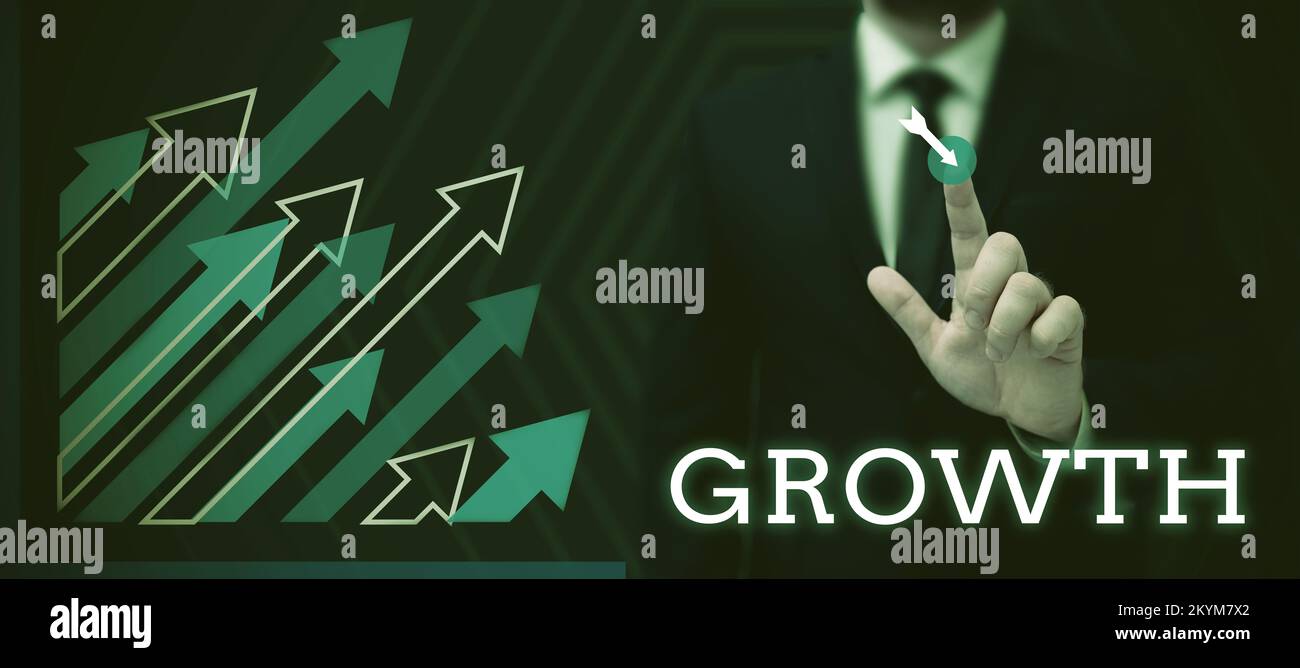 Conceptual display Growth. Business idea process of increasing in size ...