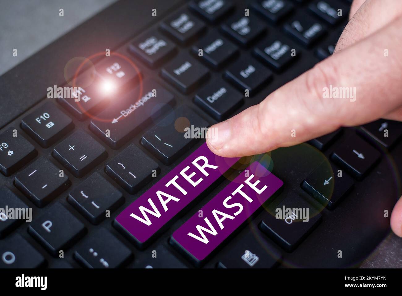 Text sign showing Water Waste. Internet Concept liquid that has been ...