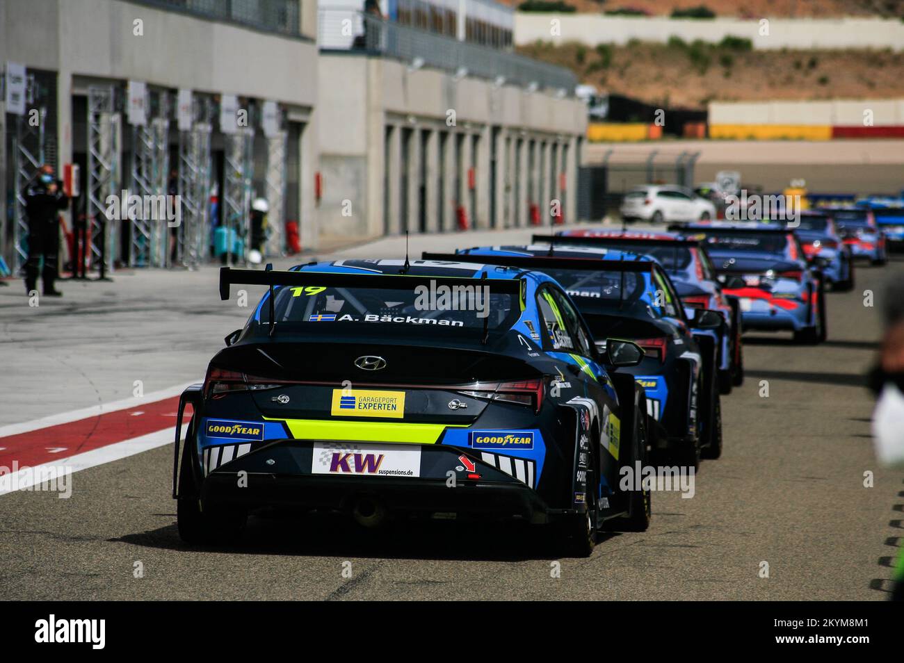 The 2021 WTCR cars leave the pitlane for the 2021 WTCR Race of Spain ...