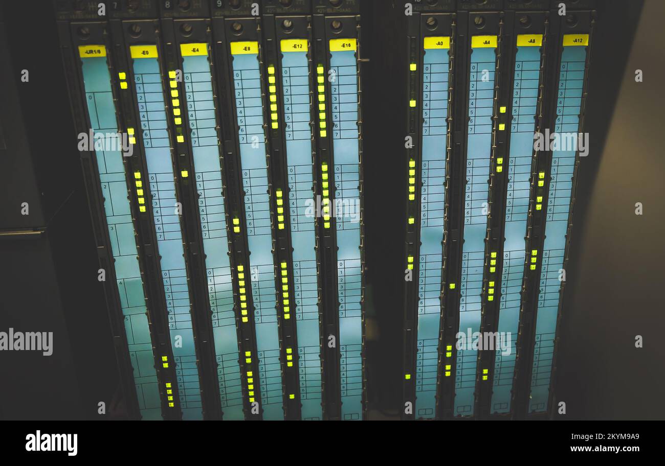 PLC Control panel with wiring Stock Photo - Alamy