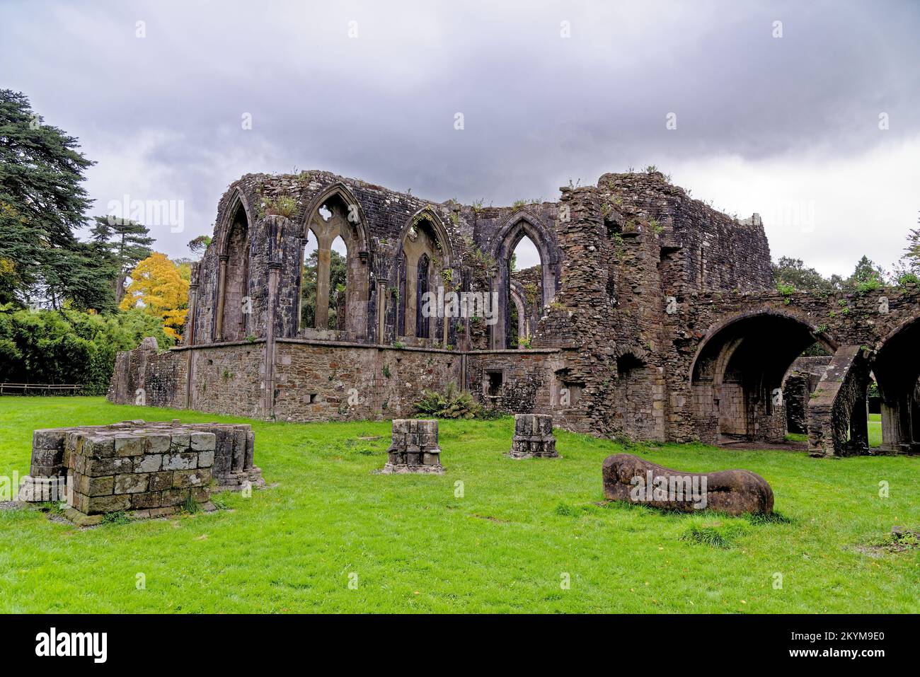 The remains of the Chapter House of the Cistercian Abbey, Margam ...