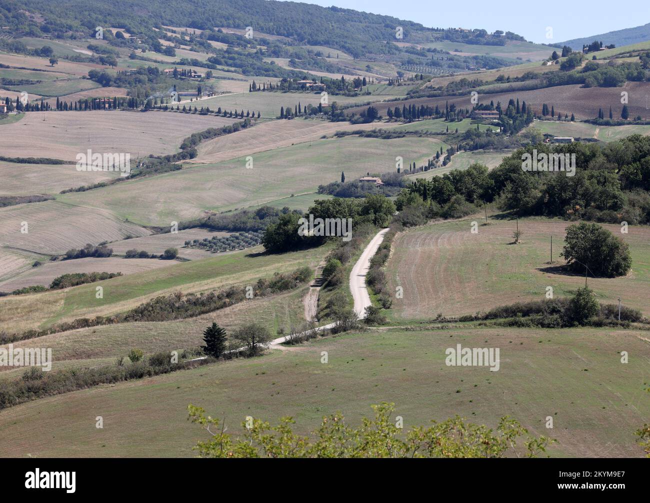 The rural landscape near Pienza in Tuscany. Italy Stock Photo - Alamy