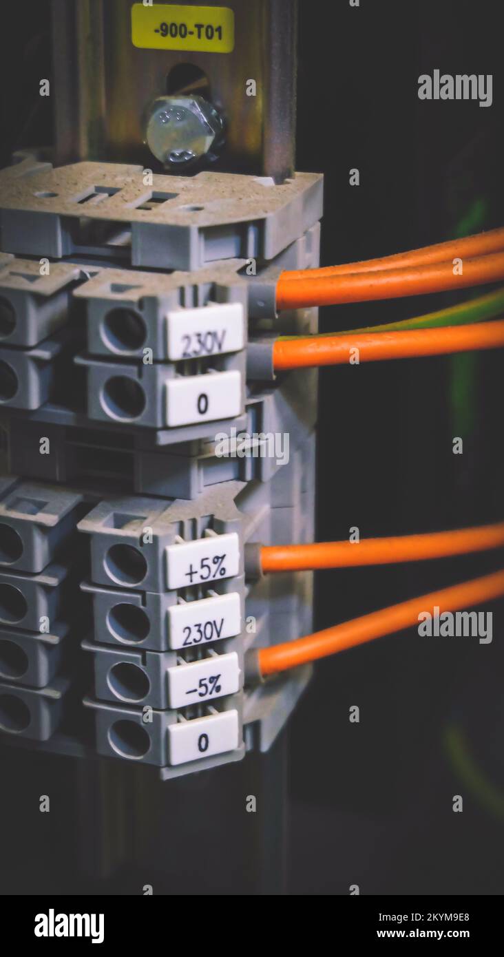 PLC Control panel with wiring Stock Photo - Alamy