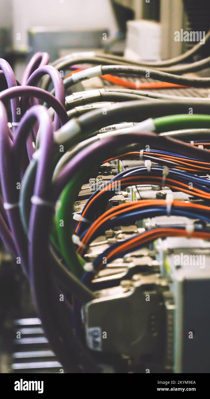 PLC Control panel with wiring Stock Photo - Alamy