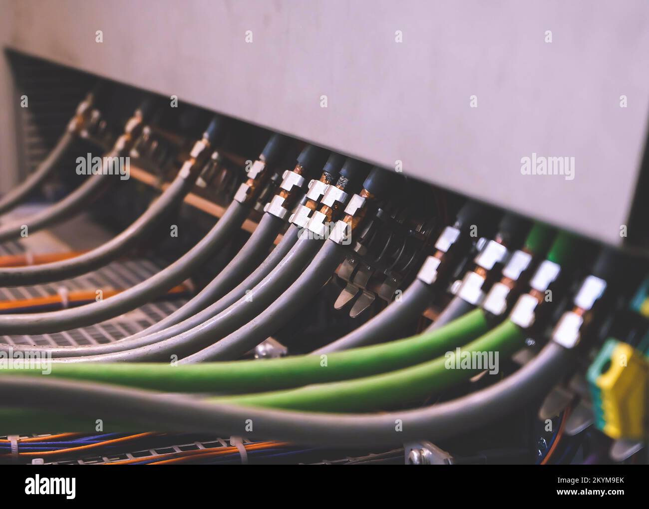 PLC Control panel with wiring Stock Photo - Alamy
