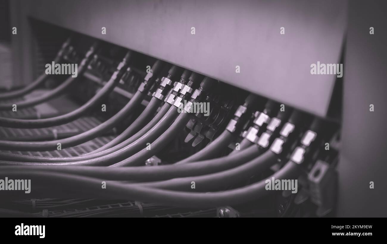 PLC Control panel with wiring Stock Photo - Alamy