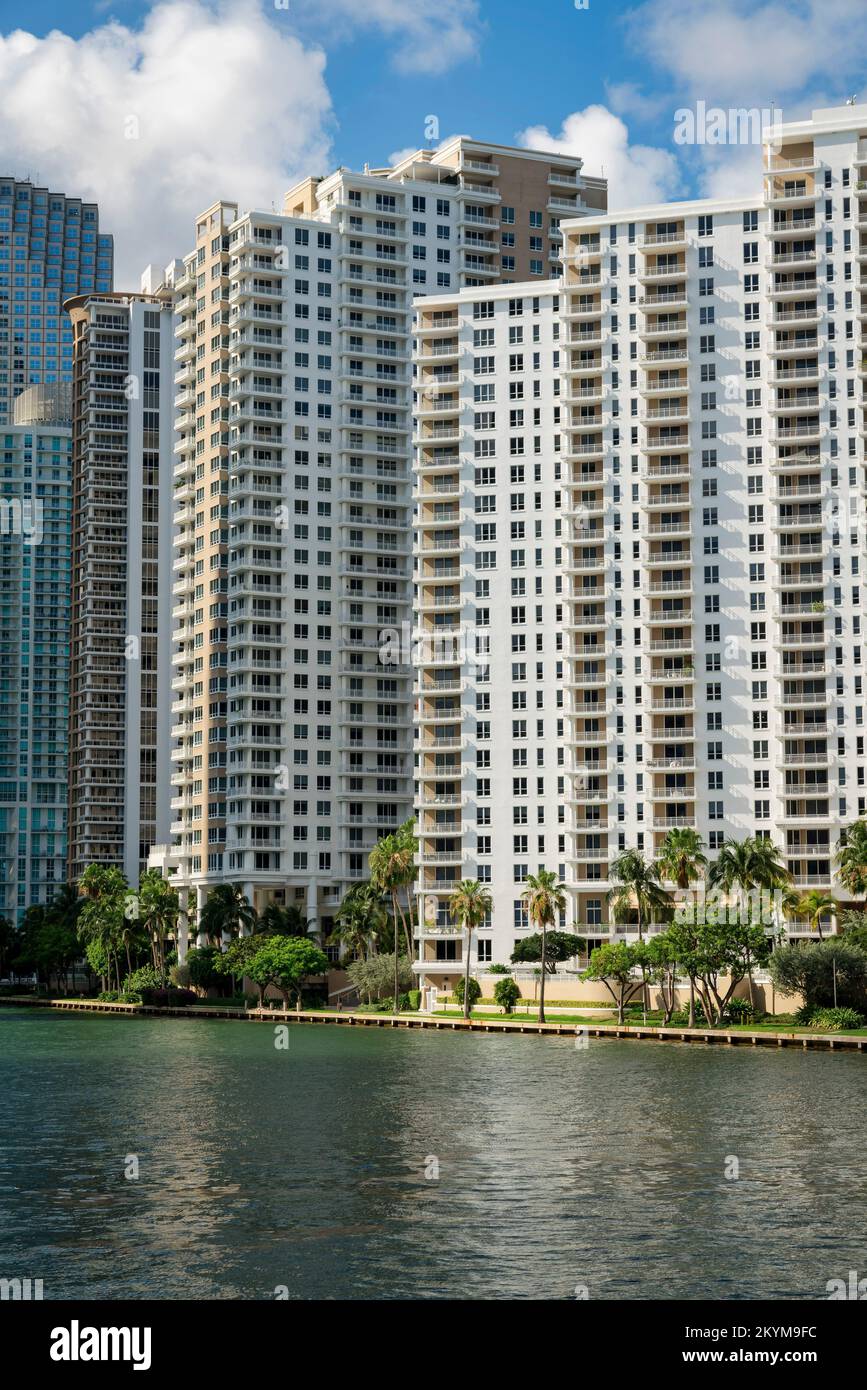 Oceanfront luxury condominiums at the bay in Miami, Florida. There are ...