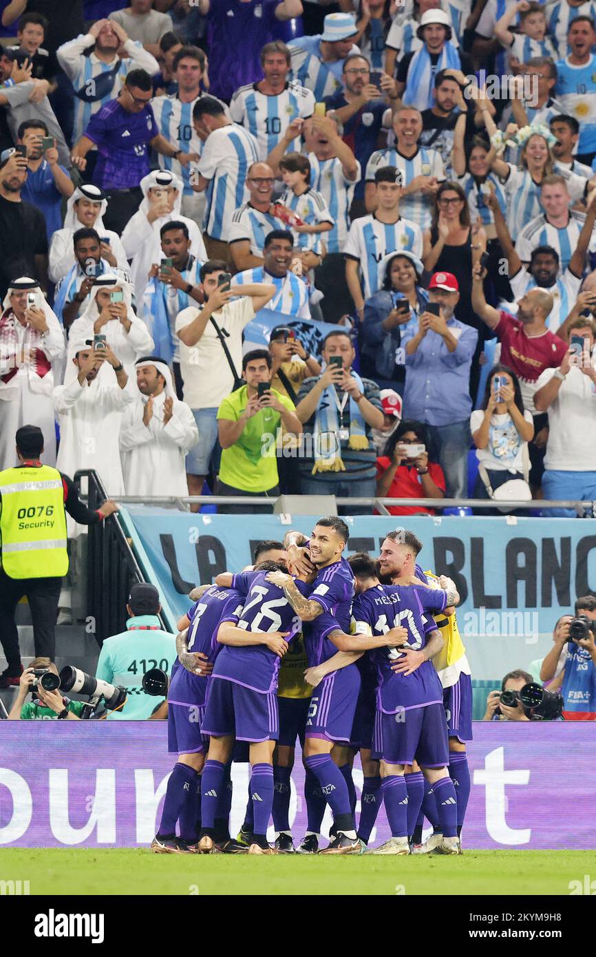 November 30, 2022, Rome, Qatar: Julian Alvarez of Argentina celebrates ...