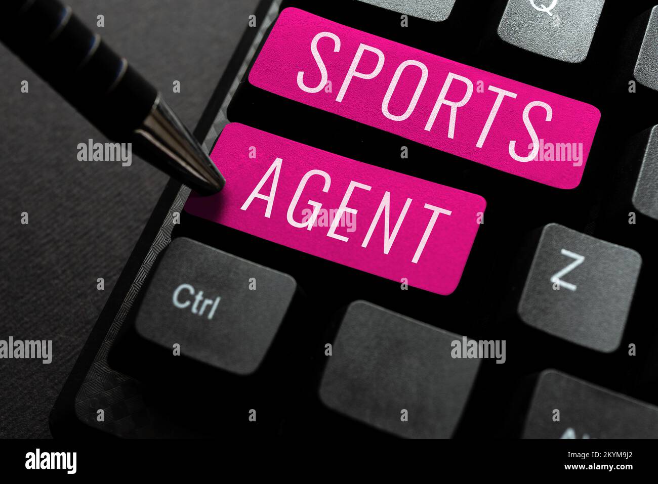 Text sign showing Sports Agent. Business idea person manages ...