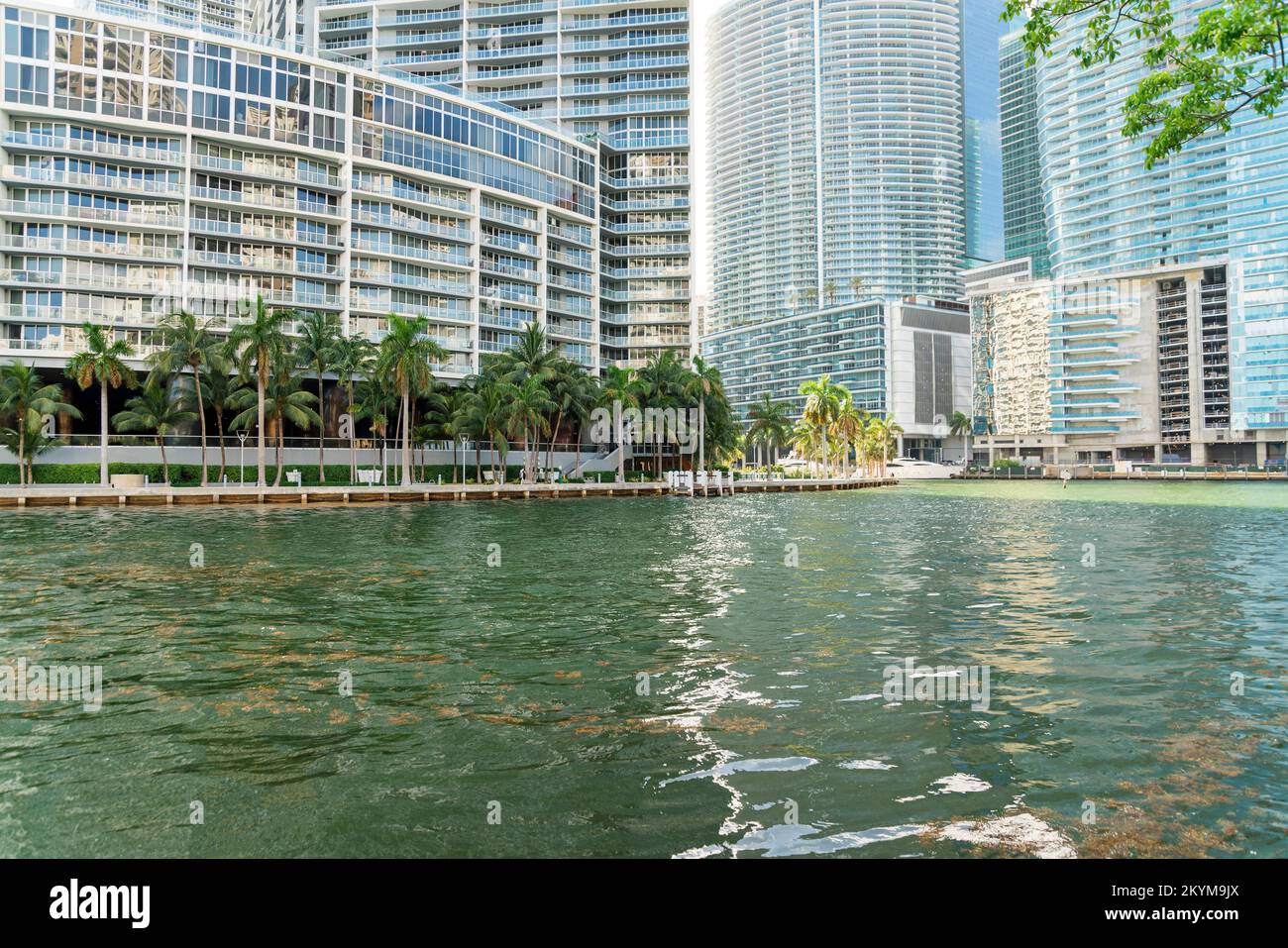 Luxury condominium buildings with balconies and glass exterior at the ...