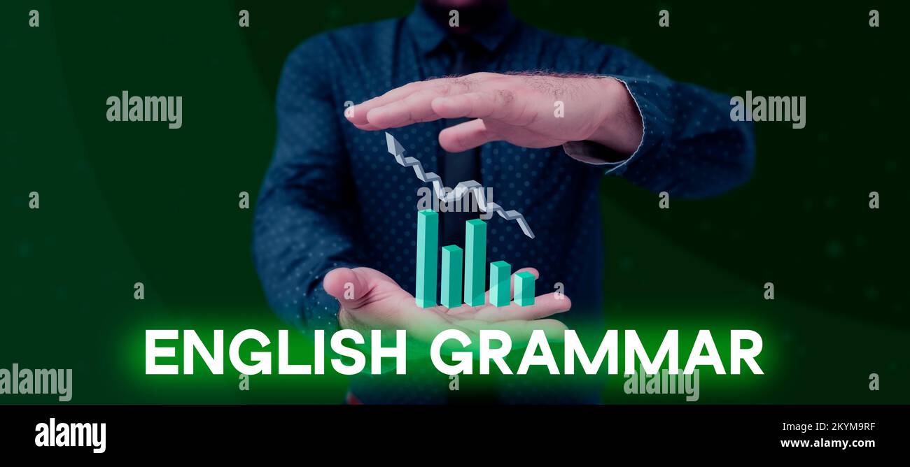 Text sign showing English Grammar. Word for courses cover all levels of ...