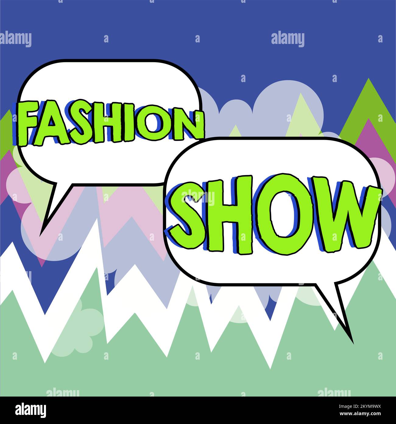 Hand writing sign Fashion Show. Word Written on exibition that involves ...