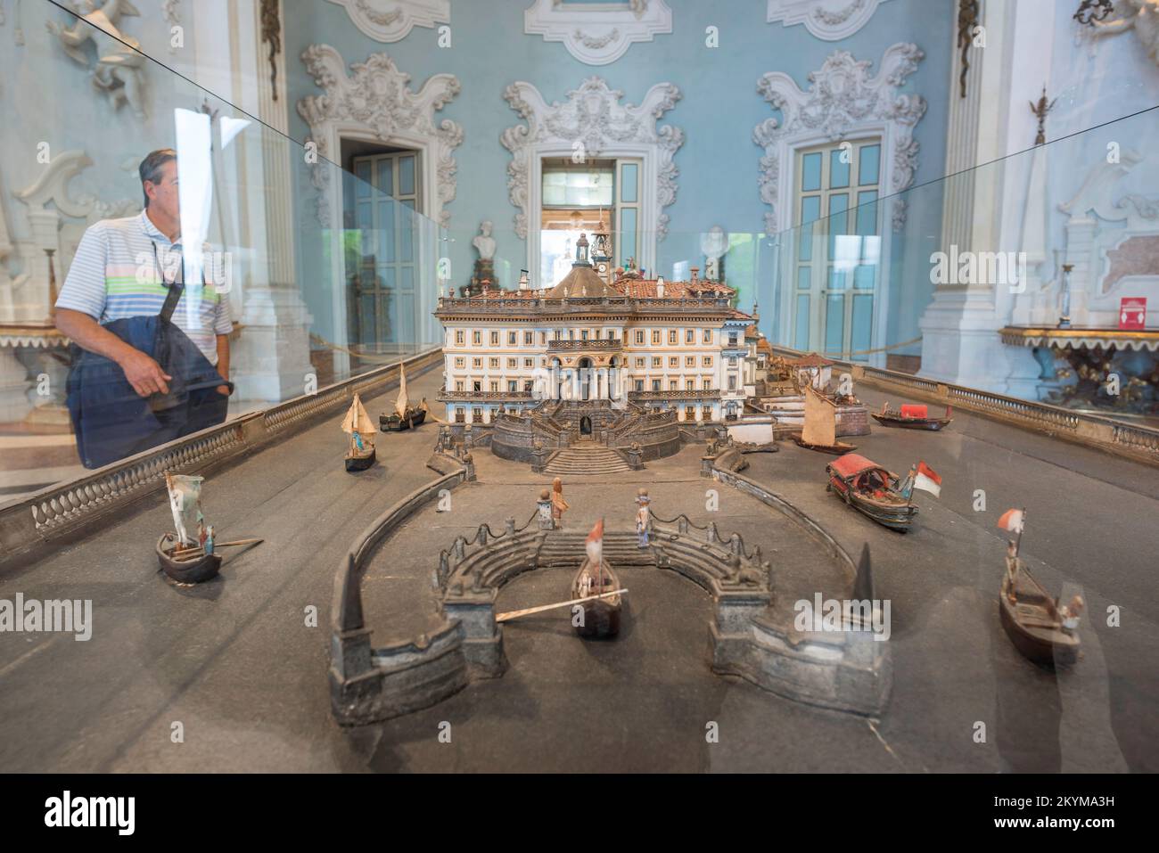 Palazzo Borromeo, view of the detailed model of the palazzo and garden ...