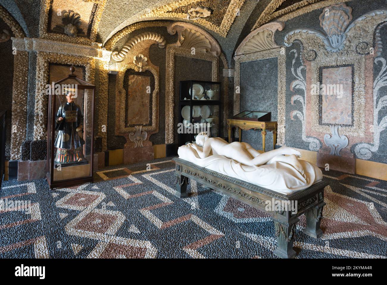 Palazzo Borromeo, view of the Third Grotto containing the famous ...