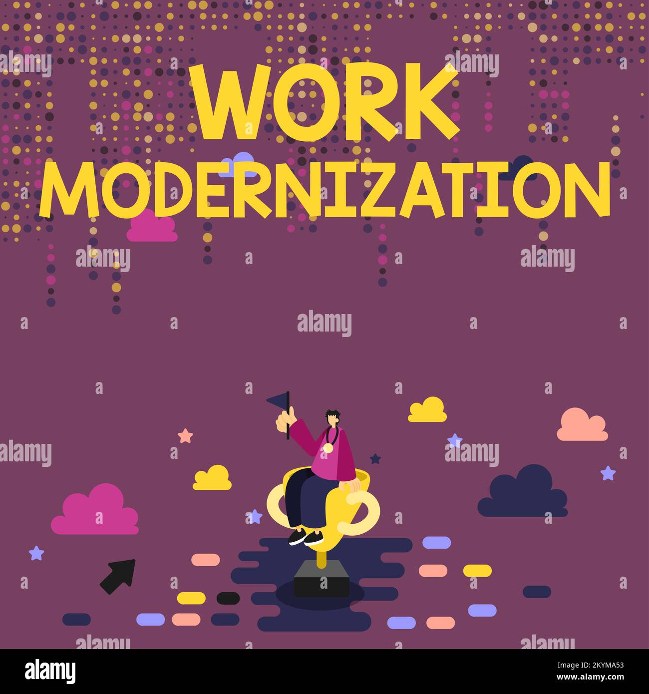 Text sign showing Work Modernization. Word Written on changing product ...