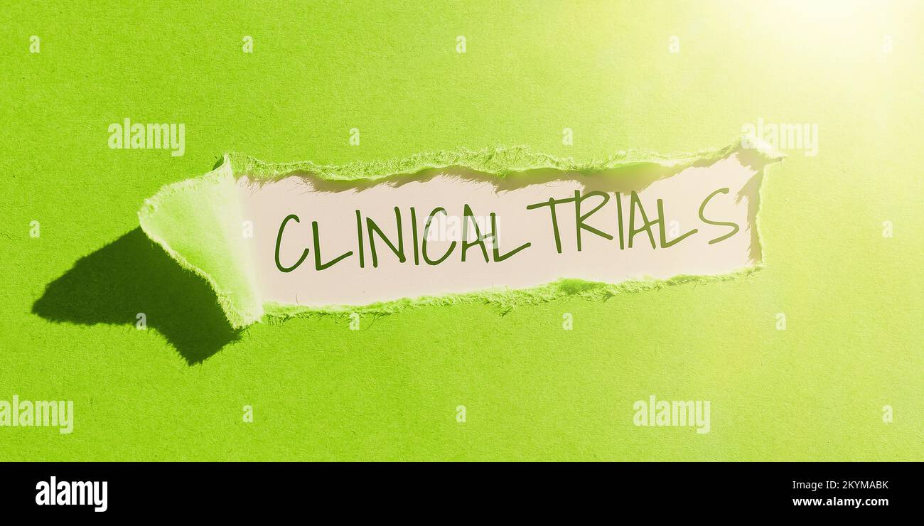 Sign displaying Clinical Trials. Business idea Research investigation ...