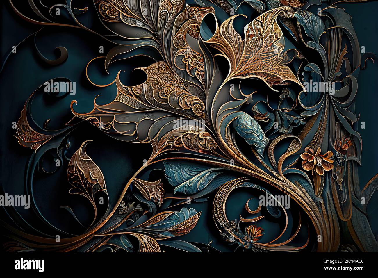 Intricate floral pattern background. Digitally generated Stock Photo ...